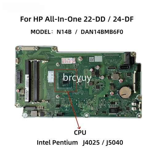 DAN14BMB6F0 For HP All-In-One 22-DD Motherboard With J4025 J5040 CPU ...