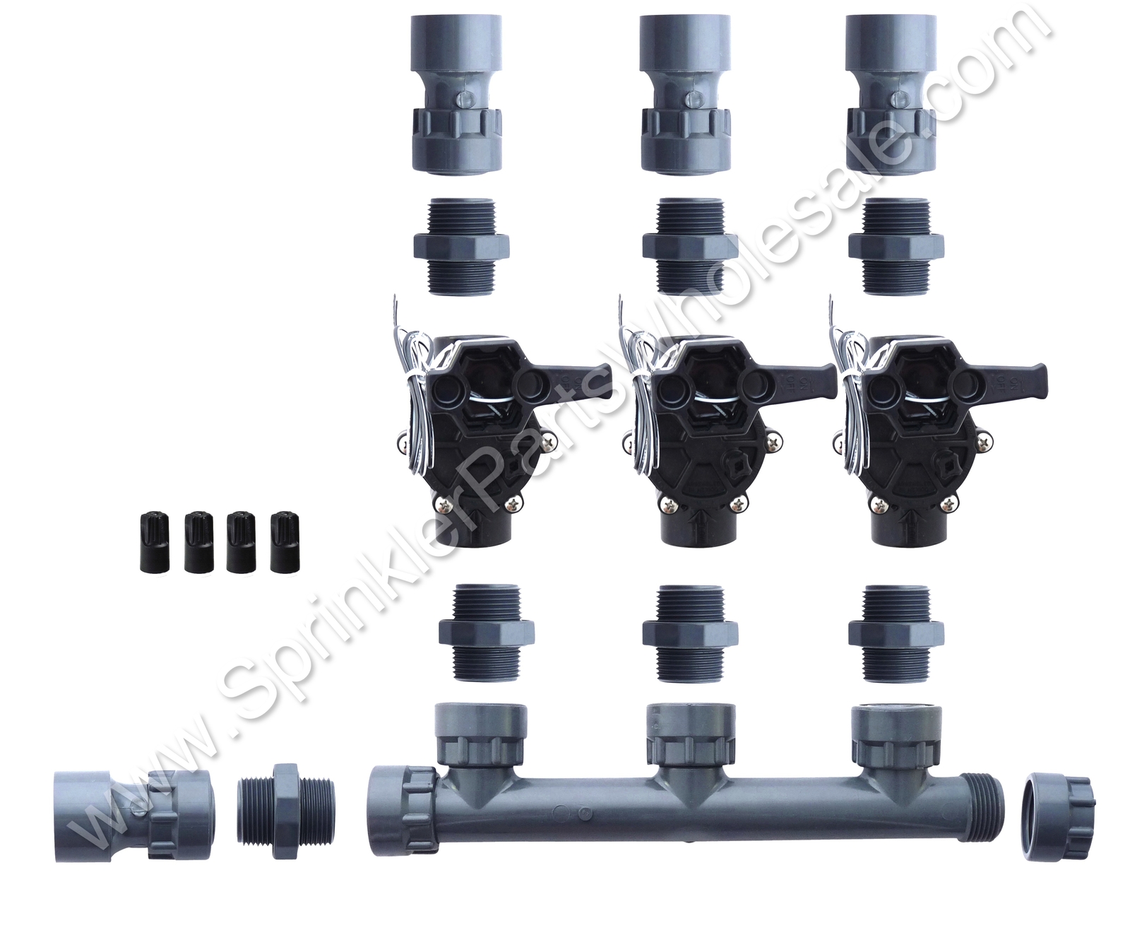 Rain Bird 100DV 3 Zone Dura Manifold Valve Kit -No Flow Control - Slip ...