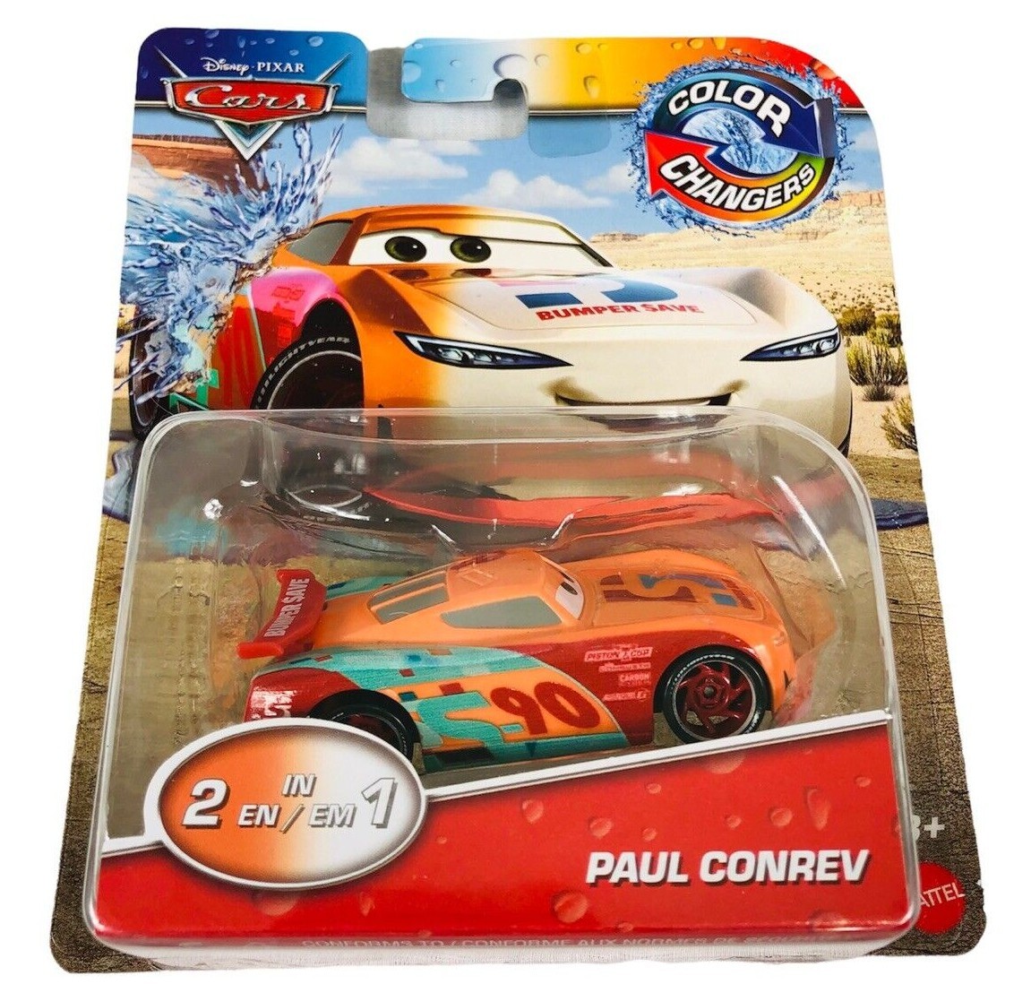 Mattel Disney Pixar Cars Color Changers PAUL CONREV 2-in-1 Vehicle ...