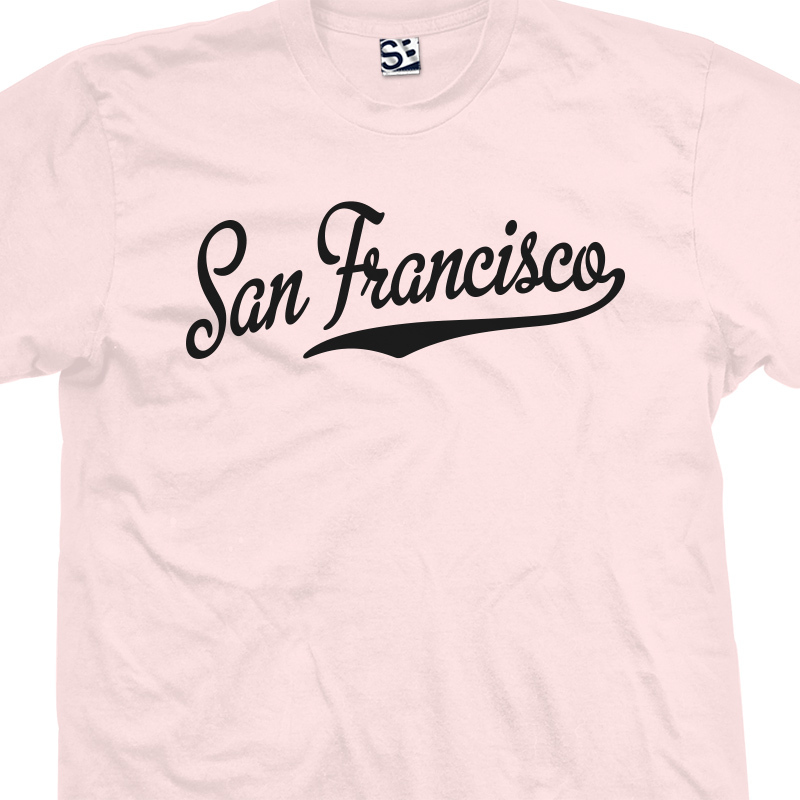 San Francisco Script Tail Shirt | SF Baseball Cursive Womens & Mens Tee ...