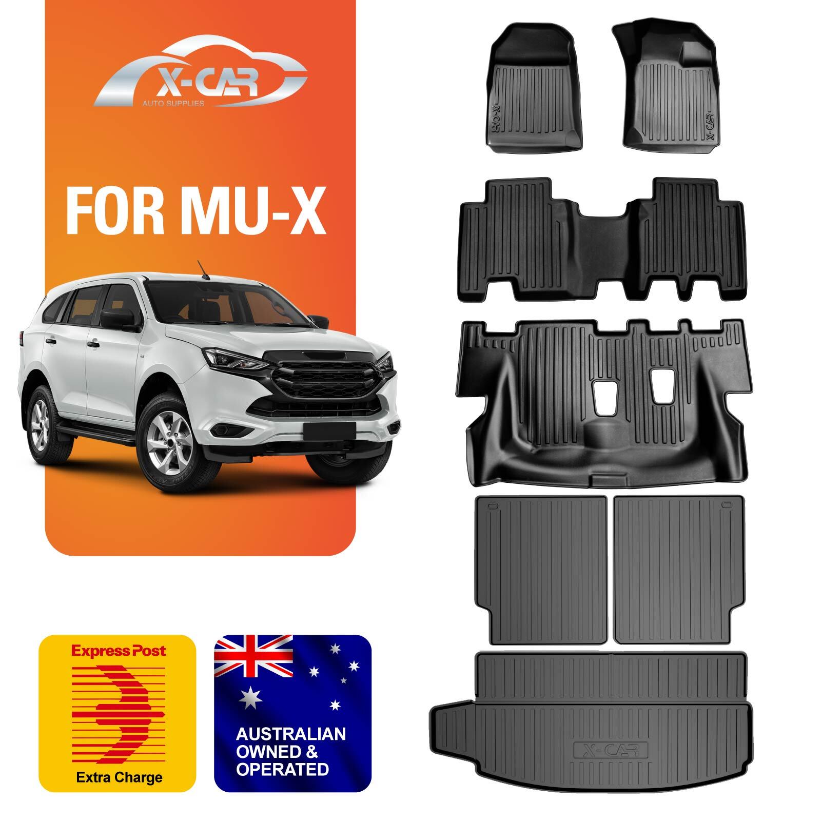 Floor Mat Boot Liner Carpet Set for Isuzu MU-X MUX 2022-23 Heavy Duty ...