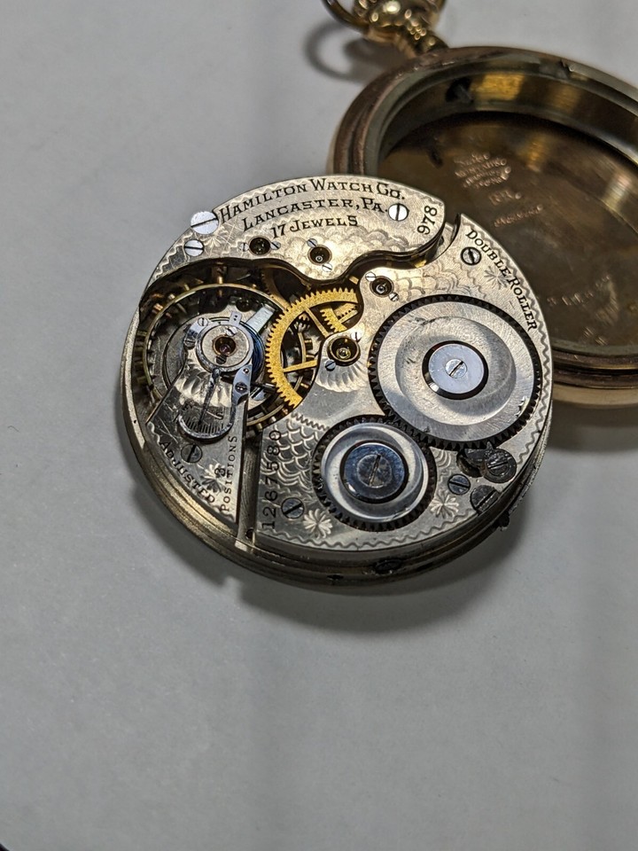 Vintage Hamilton 978 16s 17J O FACE ADJ 3 POSITIONS W/ORIG SALES TAG ...