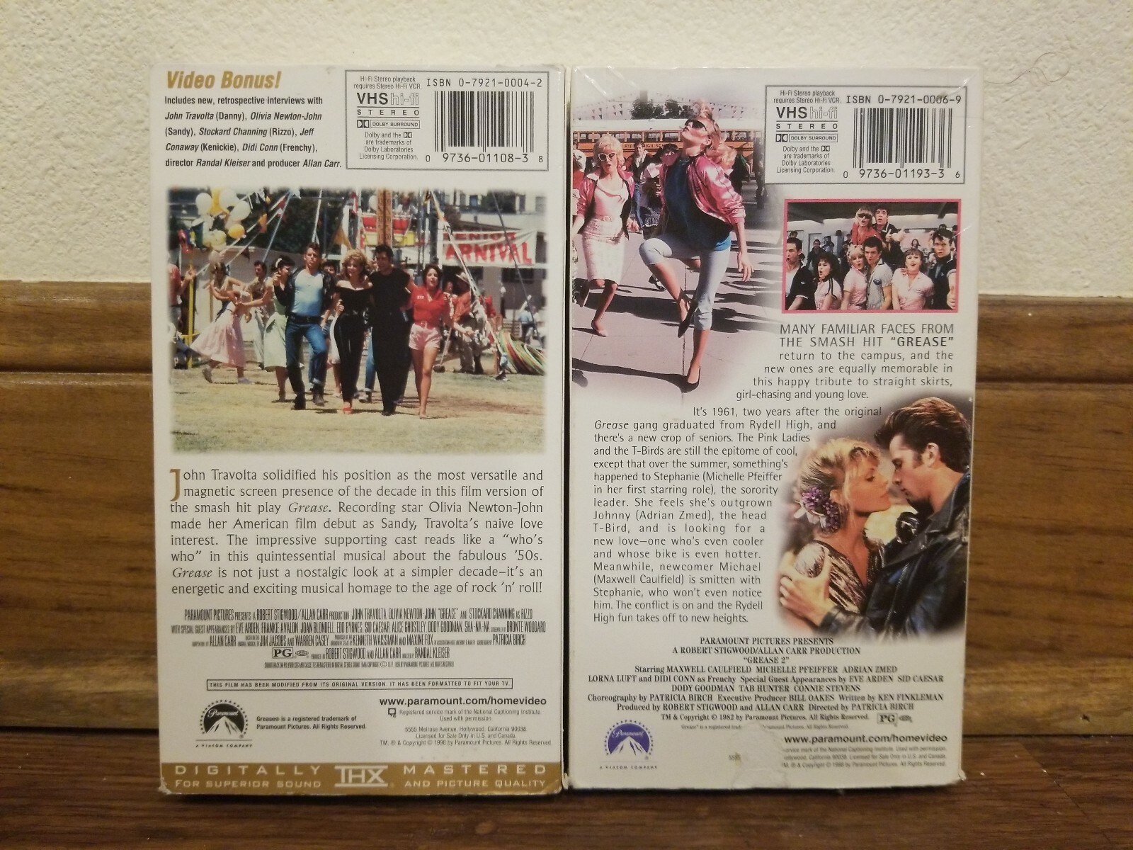 PARAMOUNT Grease & Grease 2 VHS Tapes Lot 2 Grease is New Grease 2 is ...