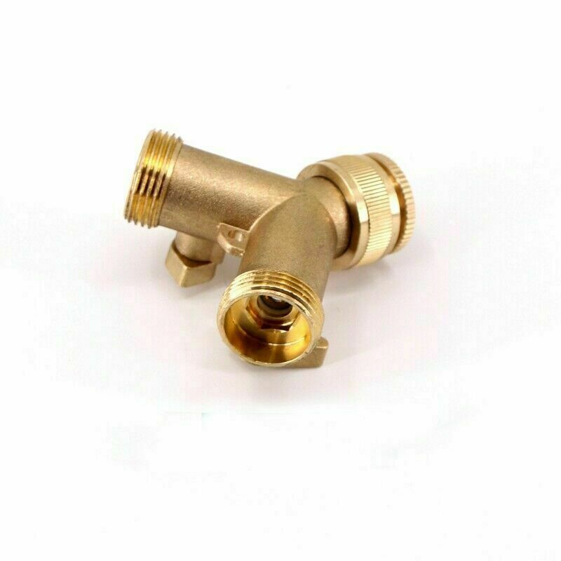 3/4'' Brass 2 WAY Double Outside Tap Adaptor Garden Irrigation Hose | eBay