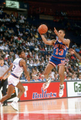 Mark Jackson New York Knicks in action v Washington Bullet Basketball ...