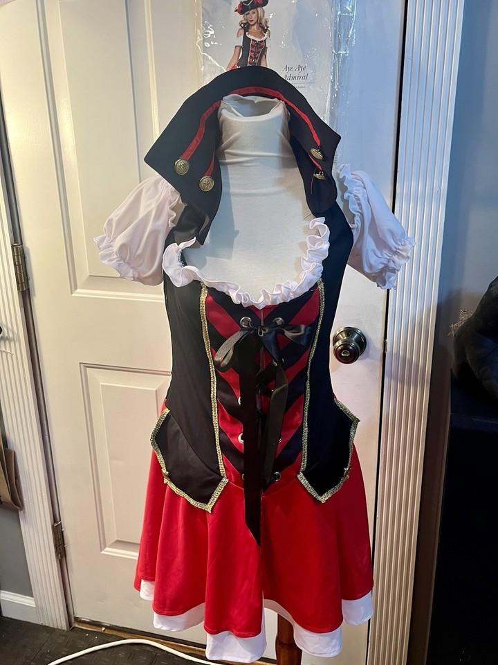 Lady Sexy Pirate Aye Aye Admiral Women's Halloween Costume Size M/L ...