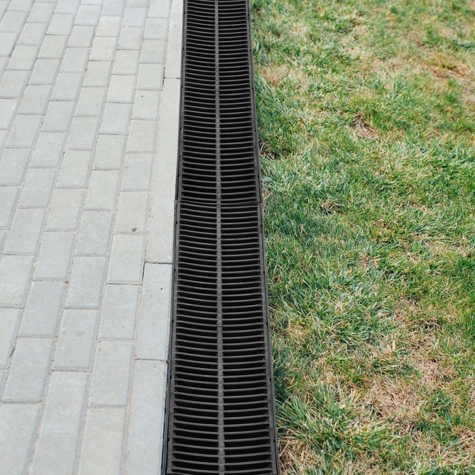 Uimoso Drainage Trench Driveway Channel Drain Kit Plastic Grate-5.7"x3 ...