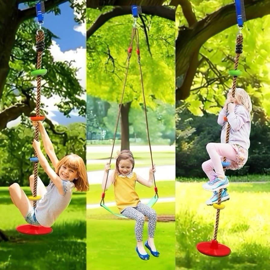 Tree swing climbing rope red disc swing seat (Not With Tree straps) | eBay