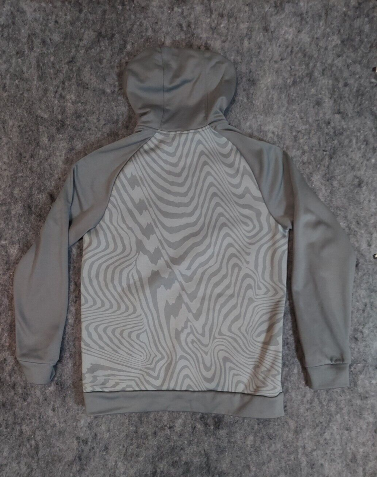 Nike Hoodie Sweater Mens Small Gray Wave Big Logo Dri Fit Pullover ...