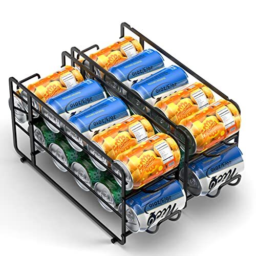 Soda Can Organizer Storage Rack 2 Pack Stackable Beverage Soda Can ...