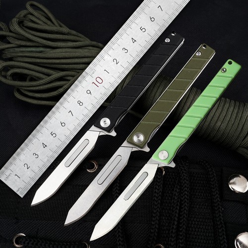 440C Blade G10 Pocket Utility Knife Scalpel EDC Outdoor Camping Folding ...