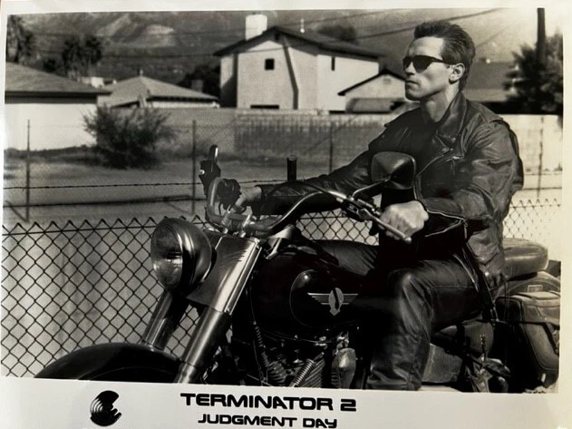 Terminator 2 Arnold Schwarzenegger On Motorcycle