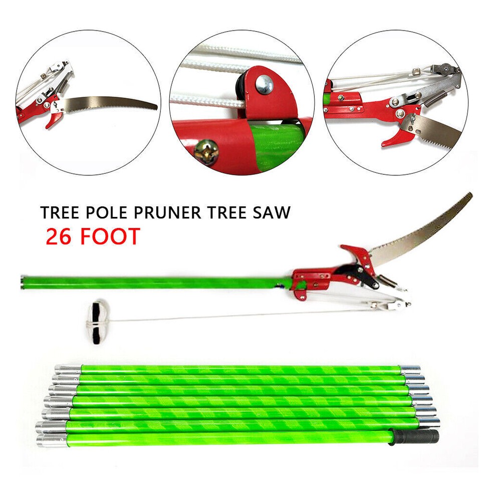 26 ft. Extendable Tree Pruner Garden Tool Pole Saw Branch Long Reach ...