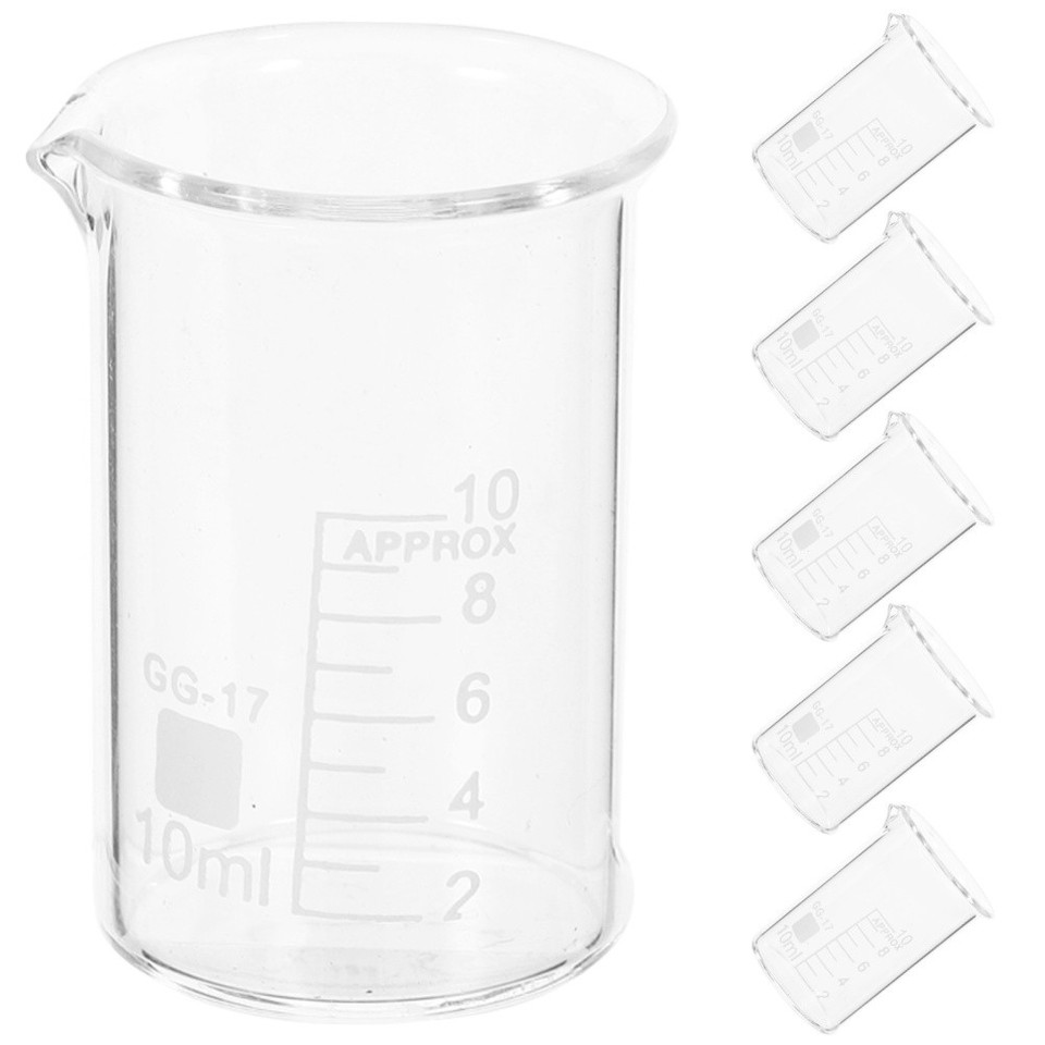 6pcs Glass Chemistry Measuring Beakers Laboratory Beakers Glassware Set ...