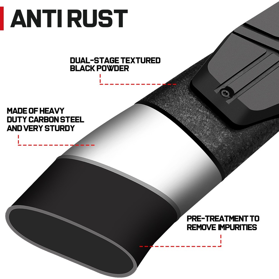 FOR 2025-2026 Toyota 4Runner Side Steps Curved 4.3" Running Board BLK ...