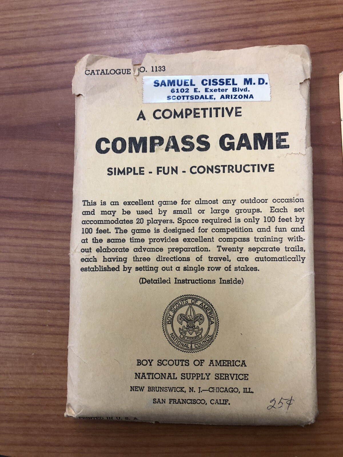 Vintage BSA Boy Scouts Competitive Compass Game #1133 & Camping Merit ...