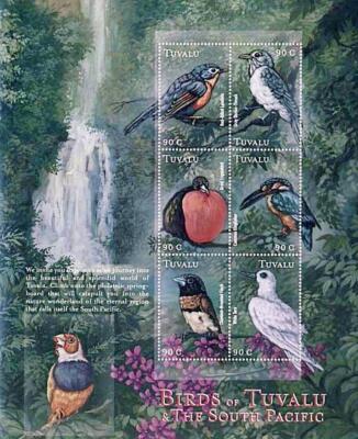 TUVALU 2000 BIRDS M/S MNH KINGFISHER, WATERFALL | eBay