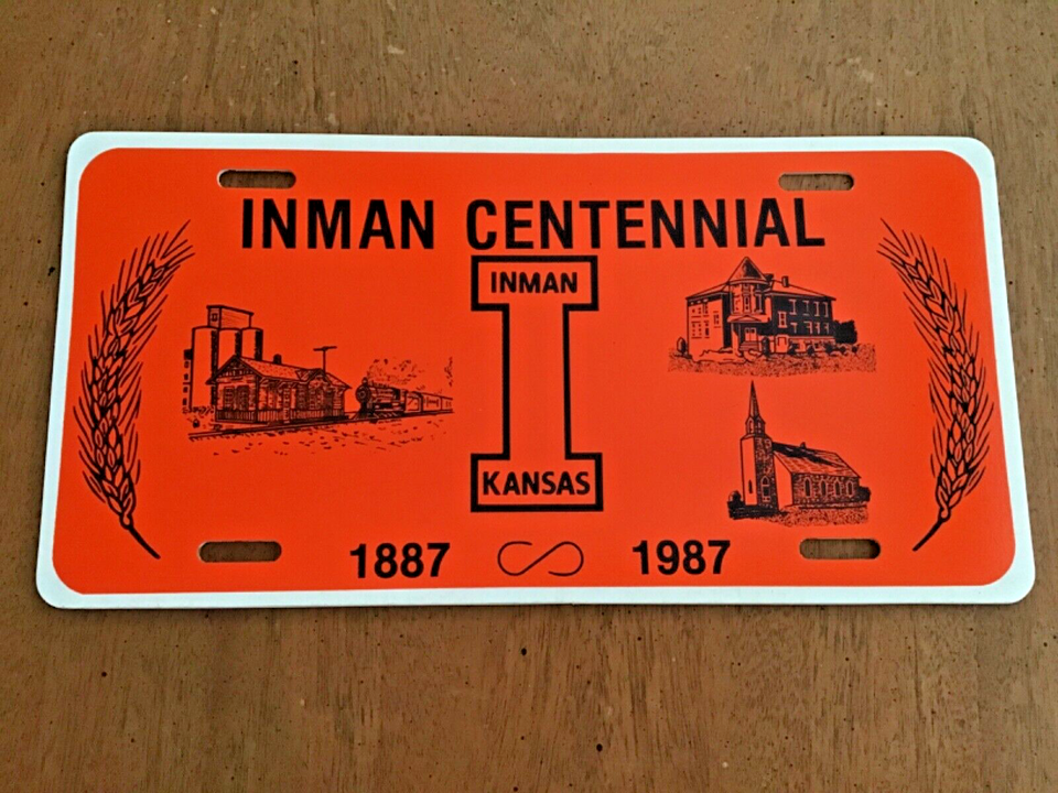 1987 Inman Kansas Centennial License Plate PLASTIC Booster vintage | eBay