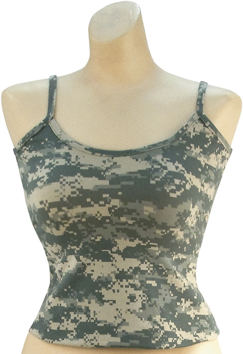 Womens Camo Cami Military Tank Top Slim Fit Lounge Tee Stretch Camisole ...