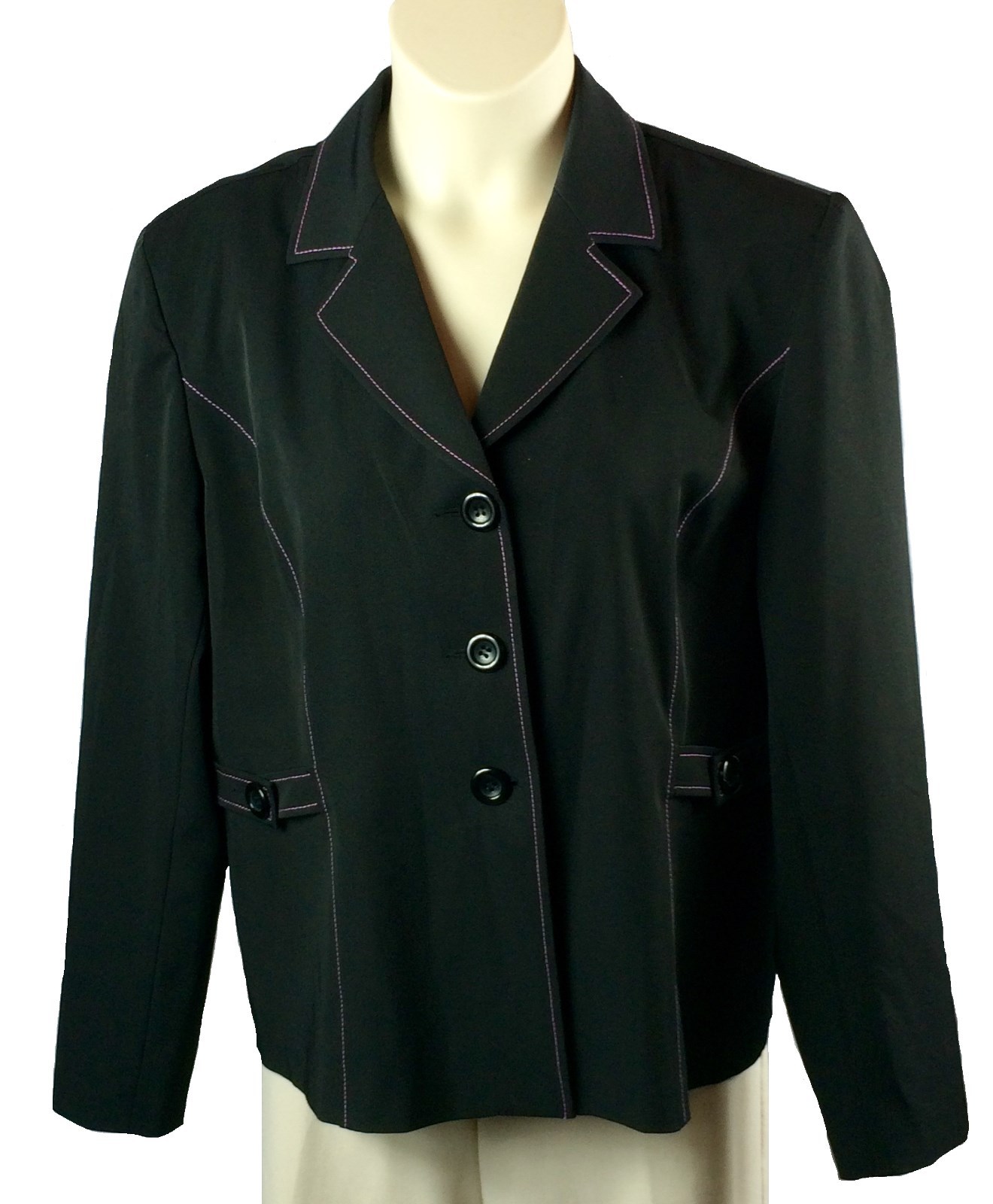 Russell Kemp Jacket Blazer Size 18 Black Minimalist C… - Gem