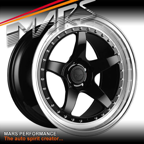 MARS MP-SP 18 Inch Concave Gloss Black Deep Dish Stag Wheels JDM Rims ...