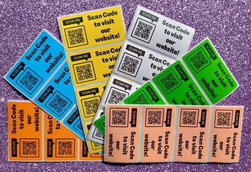 50 CUSTOM PRINTED QR CODE LABELS STICKERS SCRATCH RESISTANT 2.25 ...