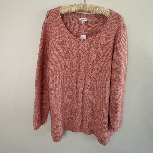 NWT Westport Women’s 1X Dressbarn Womens Pink Sweater Cozy Gift Holiday ...