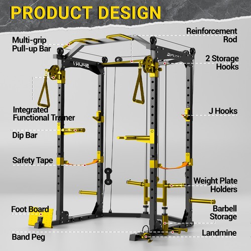 All-in-1 Power Cage 1600LBS Weight Capacity Workout Fitness Reality ...