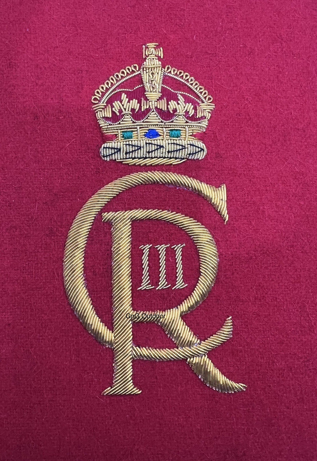 His Majesty The King’s Cypher CIIIR Gold Hand Embroidered Cypher Frame ...