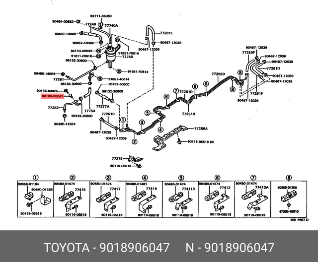 Genuine OE clip plastic 9018906047 for TOYOTA 90189-06047 online kaufen ...
