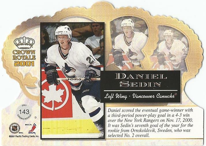 2000-01 Daniel Sedin Crown Royale Hockey SP Rookie 384/400 #143 | eBay