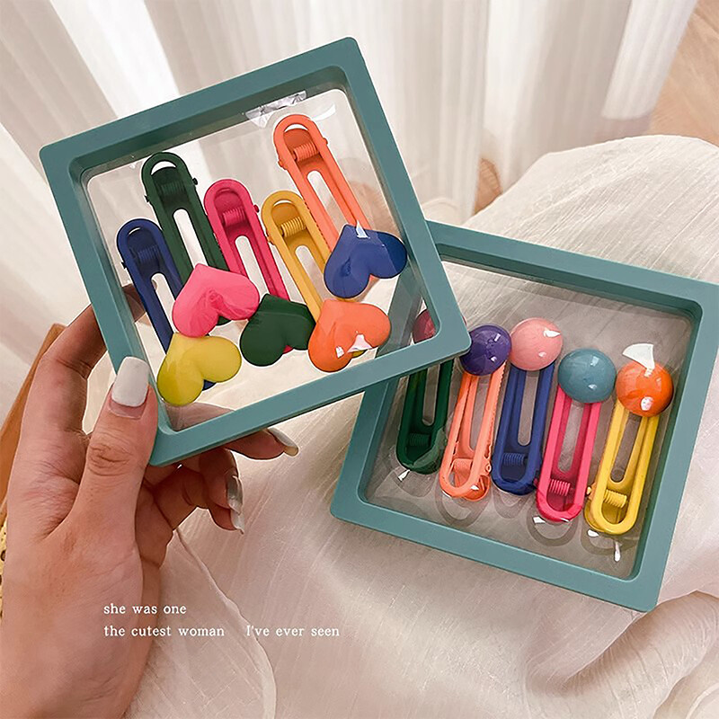 5Pcs/set Bangs Clip Summer Sweet Girl Candy Colored Side Clip Duckbill ...
