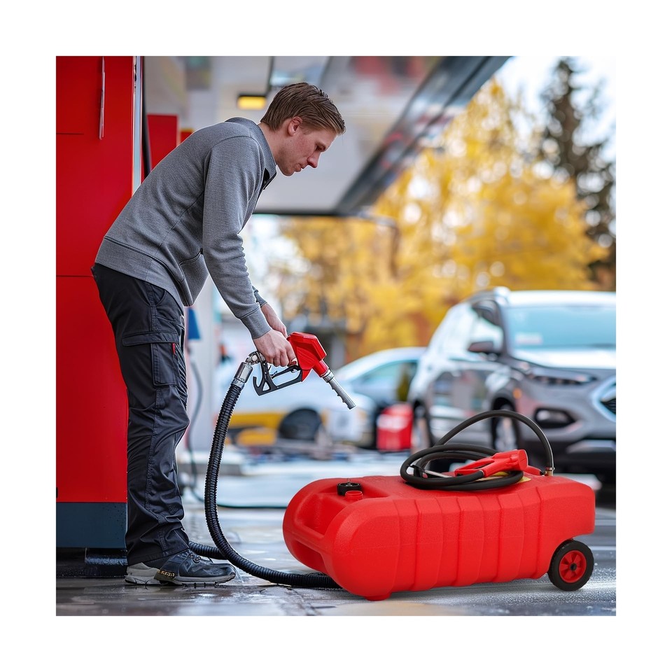 15 Gallon Gas Can, Fuel Tank Container with LE Fluid Transfer Manual ...