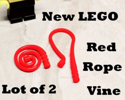 New LEGO Red Rope Whip Lot of 2 Coiled Fishing Pole Vine Standard Hero ...