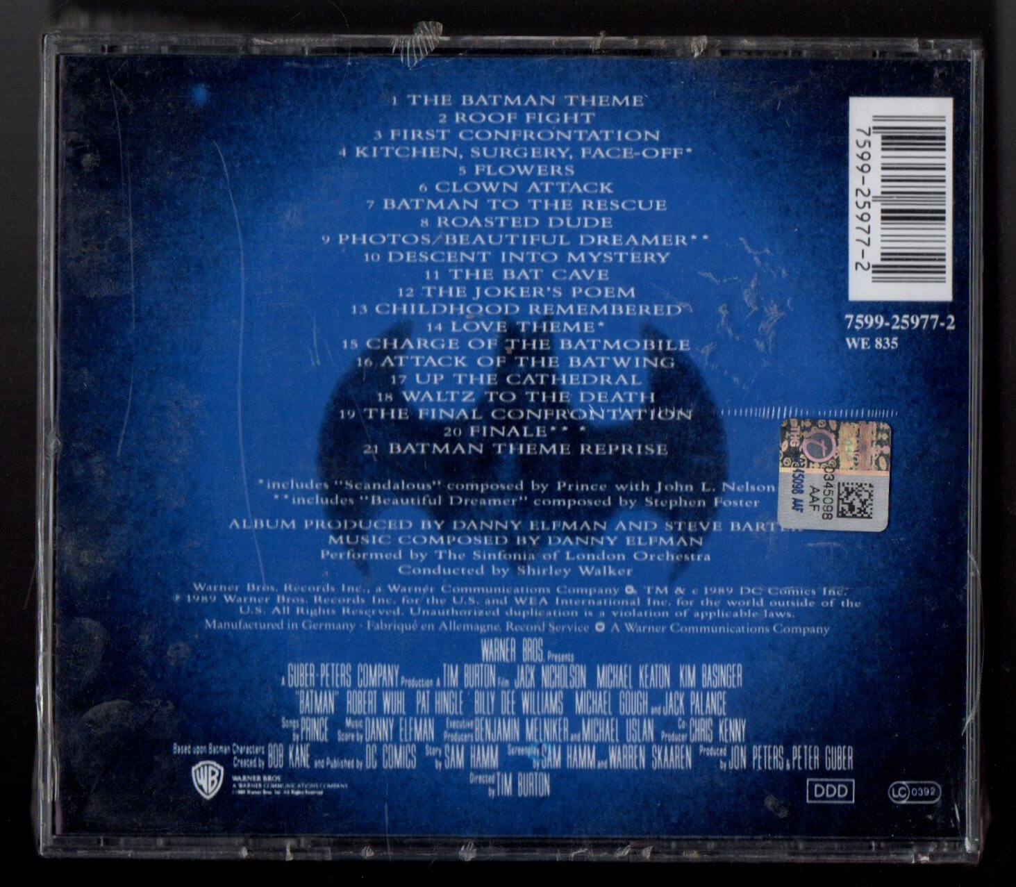 Batman [Original Motion Picture Score] by Danny Elfman (CD, Aug-1989 ...