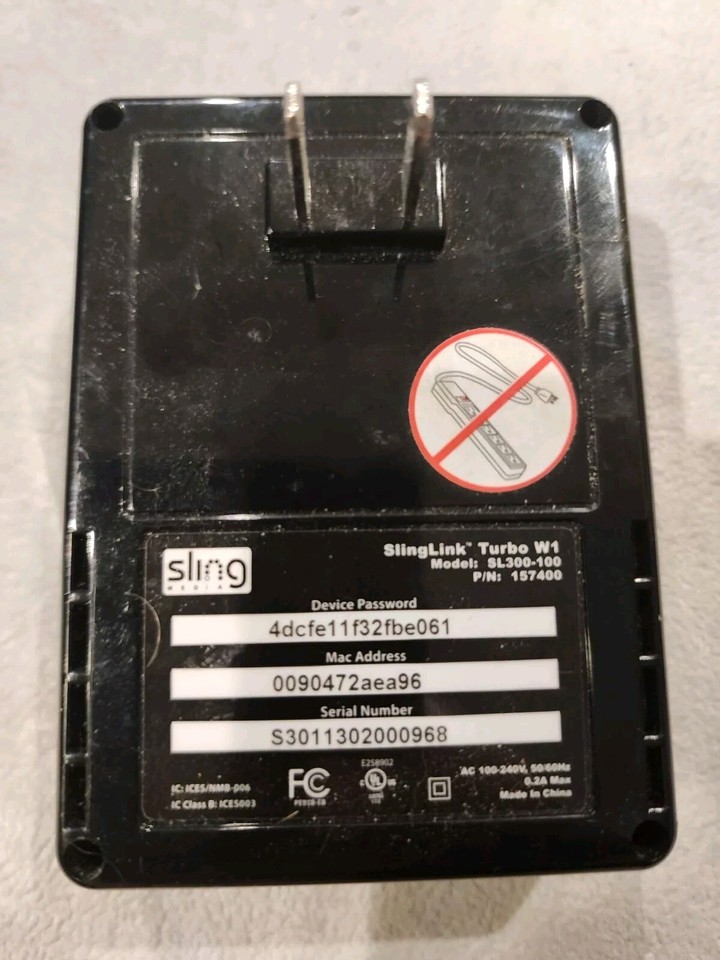 Sling SL-300-100 Homeplug Ethernet SlingLink Turbo W1 Ethernet Over ...