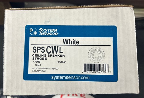 System Sensor SPSCWL Ceiling Mount Speaker Strobe, Clear Lens, White ...
