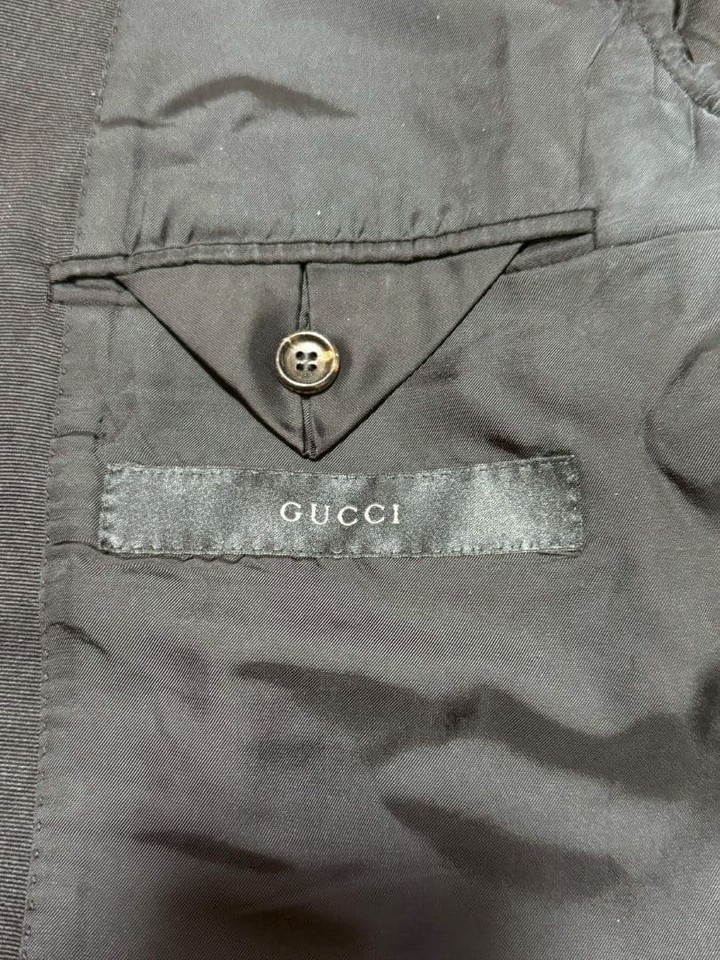 Gucci Vintage Tom Ford Wool Tuxedo Smoking Suit with Side Stripes Black ...