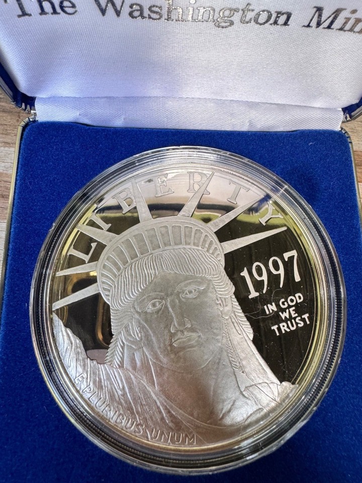 1997 Washington Mint Giant Quarter Pound Eagle Proof Coin .999 Fine ...