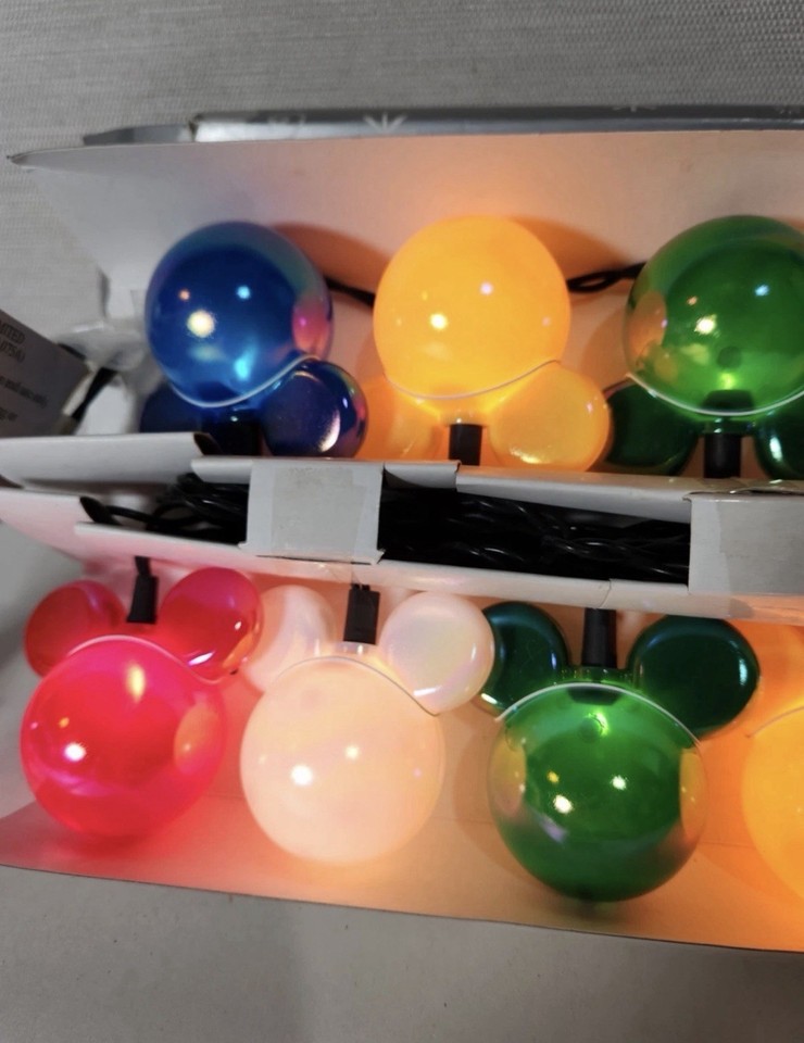 Retired Disney Parks Mickey Mouse Icon Holiday Christmas Lights Set ...