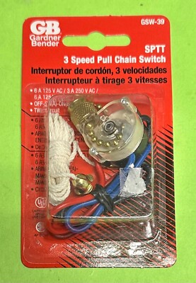 Gardner Bender GSW-39 3-Speed Switch Pull Chain 3 Wire | eBay