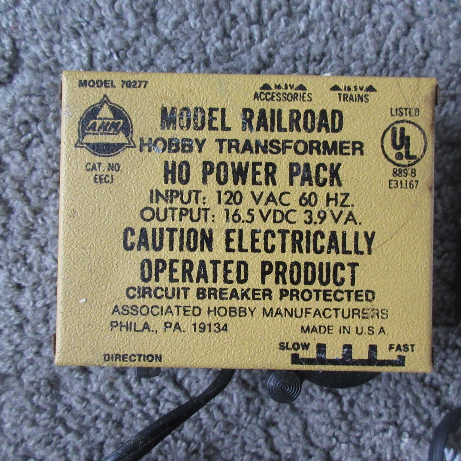 VTG AHM HO SCALE Train TRANSFORMER SET 70277 120V POWER PACK USA | eBay