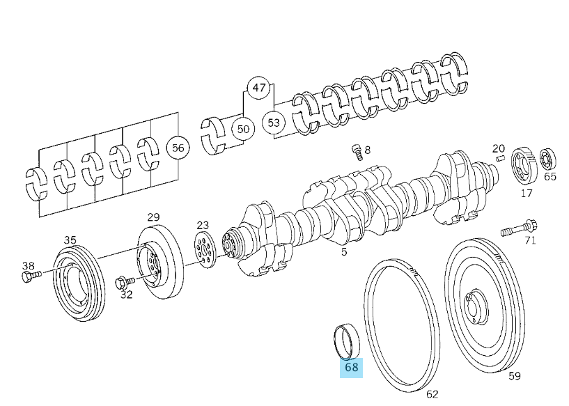 Genuine Mercedes Benz Atego Flywheel Ring Crankshaft Sealing Rear ...