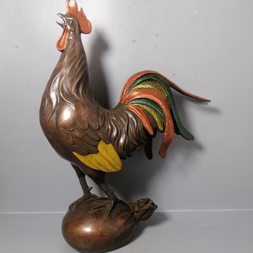 Simulation Ancient Brass Rooster Statue Rooster Crafts Collection ...