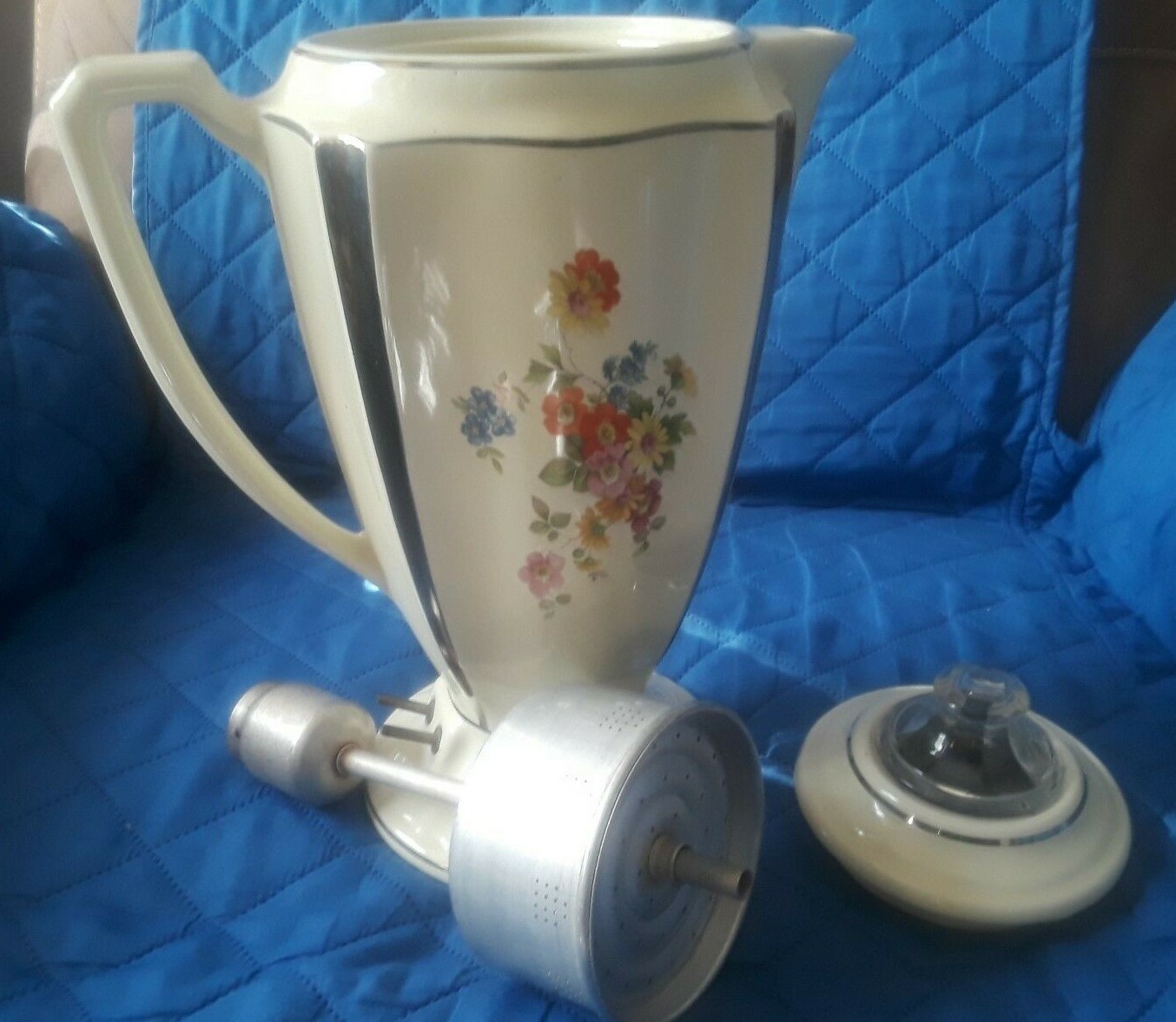 Vintage Porcelier 1930s Porcelain Percolator Coffee Pot With Creamer ...