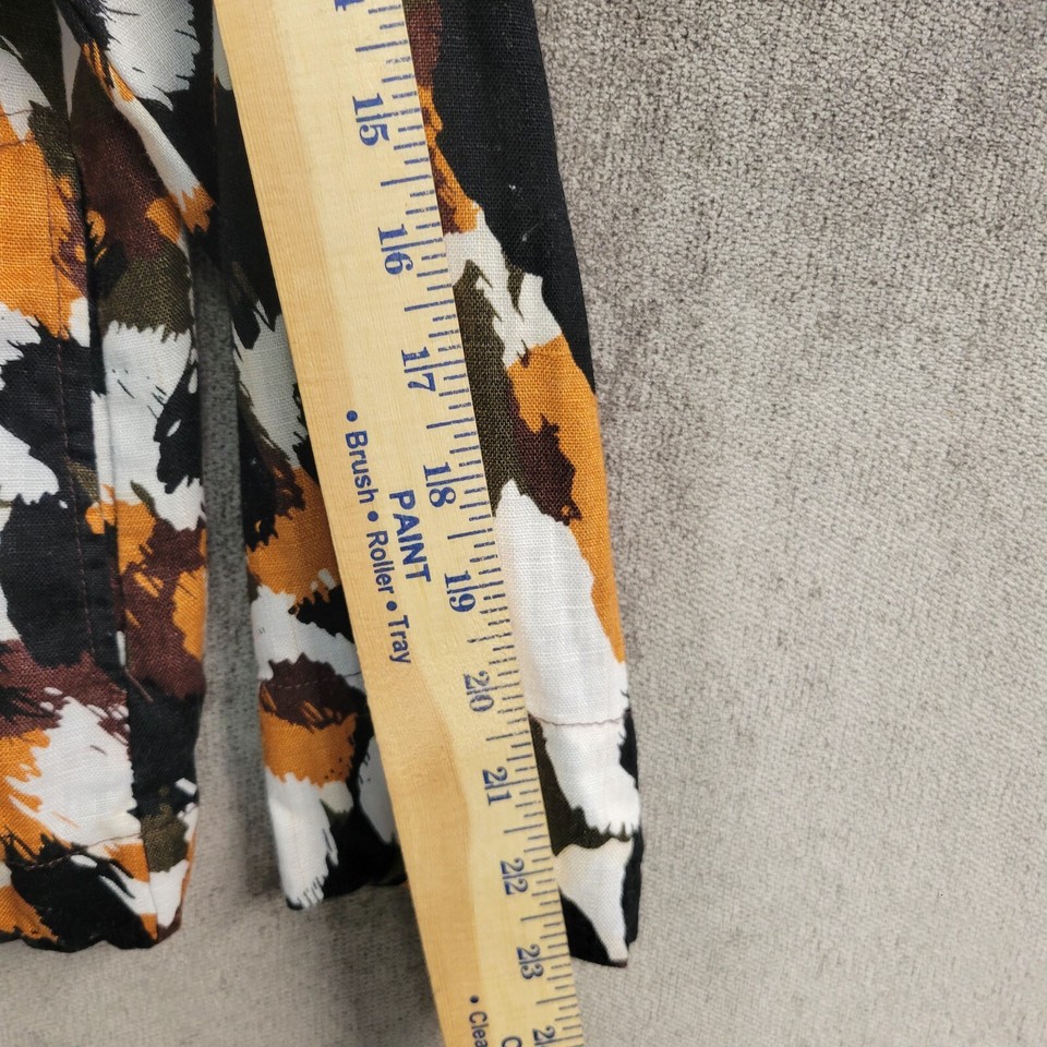 Hot Cotton Linen Jacket Top Shacket Womens Small Drawstring Hem Full ...