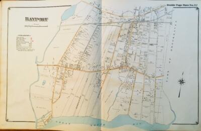 1915 BAYPORT SUFFOLK COUNTY LONG ISLAND NEW YORK BELCHER HYDE ATLAS MAP ...