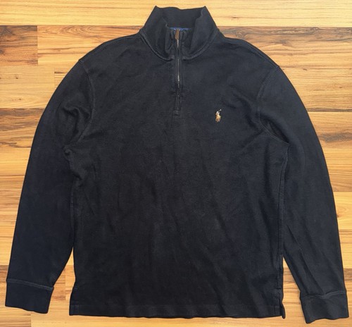 Polo Ralph Lauren Estate Rib Quarter Zip Sweater Preppy Quiet Luxury ...