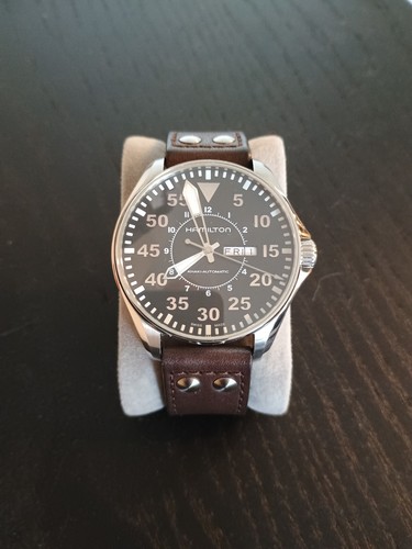 Pre-owned Hamilton Khaki Pilot Automatic 46mm Black Dial Men's Watch ...