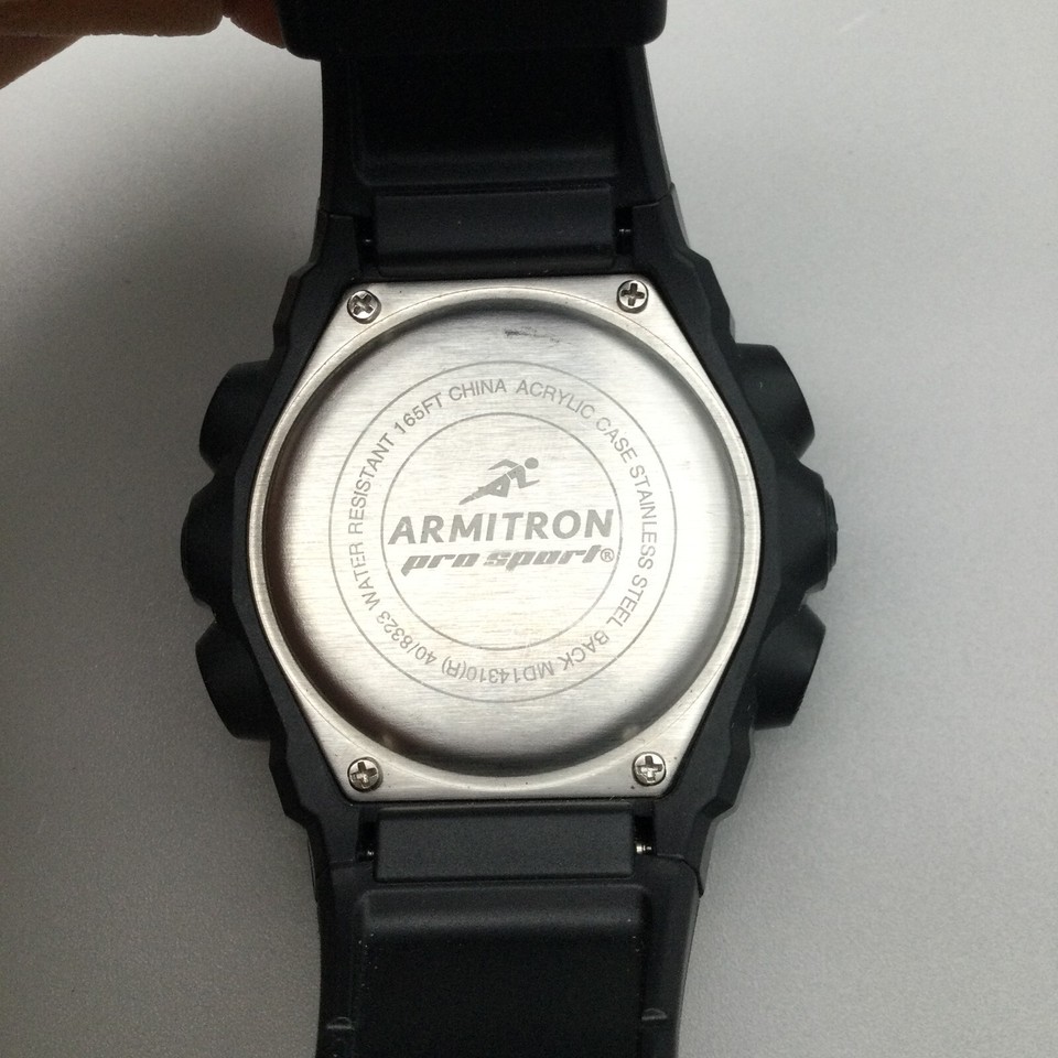 Armitron Pro Sport Watch Men 49mm Black Digital Date Alarm Chrono New ...